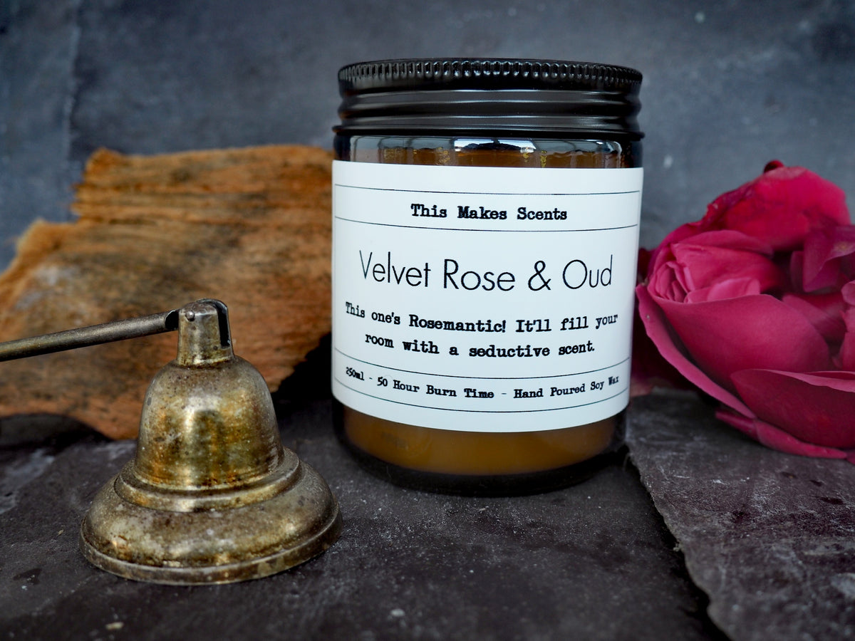 Velvet Rose & Oud Candles - Hand Poured - This Makes Scents